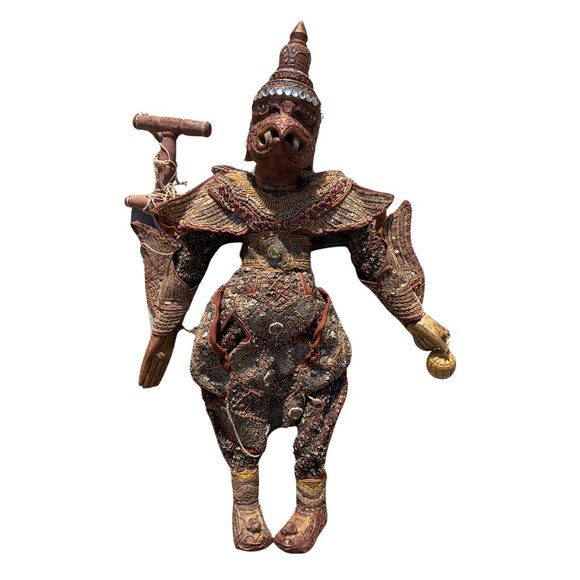 Accents | Antique Burmese Marionette Puppet Hanuman 24 Ornate Folk Art ...